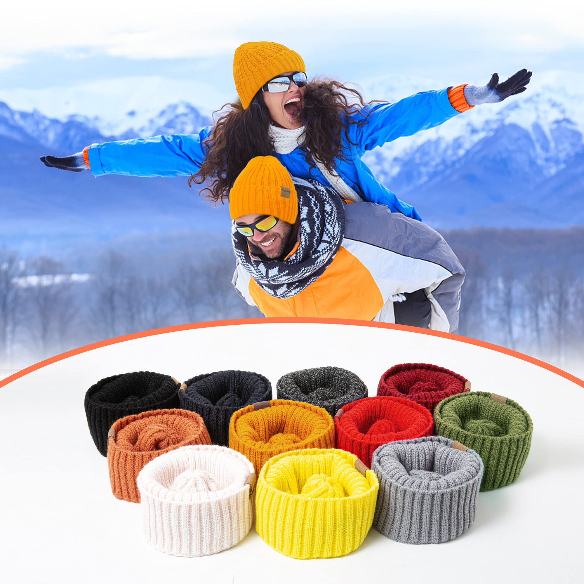 zowya Ultrawarm Winter Beanie for Men & Women Thermal Lining Double-Layer Skully Thick Knit Beanie, 1-Hat Black