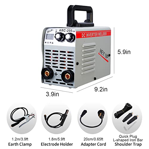 Stick Welder,110V/220V Dual Voltage 200Amp ARC Welding Machine IGBT Inverter Portable Lightweight DC Welder LCD Display for Beginner with Electrode Holder Clamps Welder