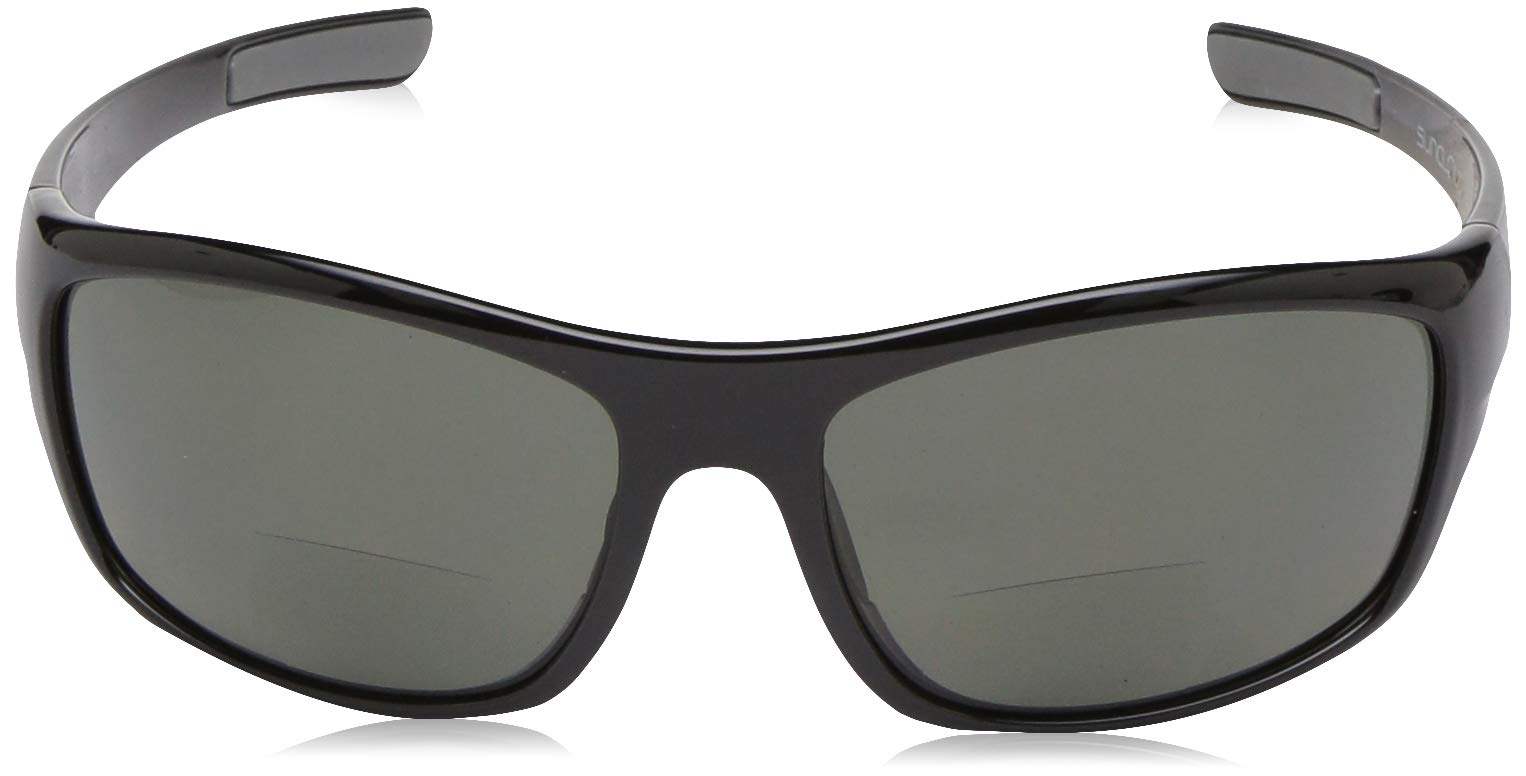 Suncloud Mens Cover Polarized Reading Sunglasses - Black Frame | Polarized Gray +2.00 Lens