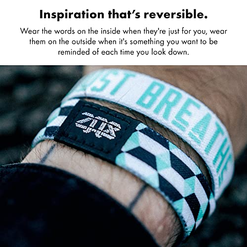 ZOX Bracelets β Just Breathe | Stretchy Elastic Band with Motivational Affirmations and Beautiful Artwork, Great Gift for Men, Women, and Kids (Medium)