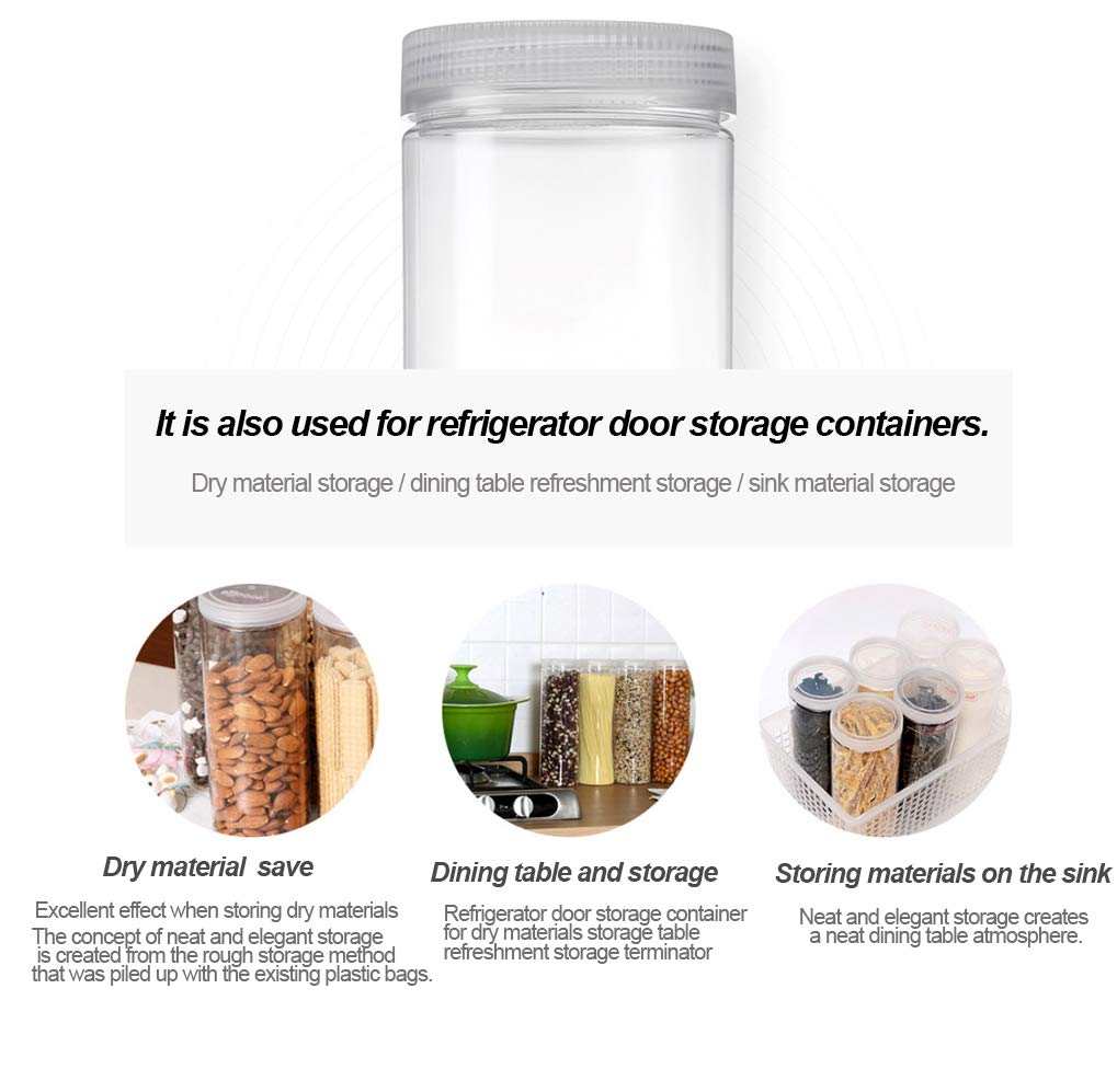 Silicook Clear Plastic Jar, 40oz, Square Shaped, Transparent, Food Storage Container, Kitchen & Household Organization for Dry goods, Spices, Vegetables, Ingredients etc