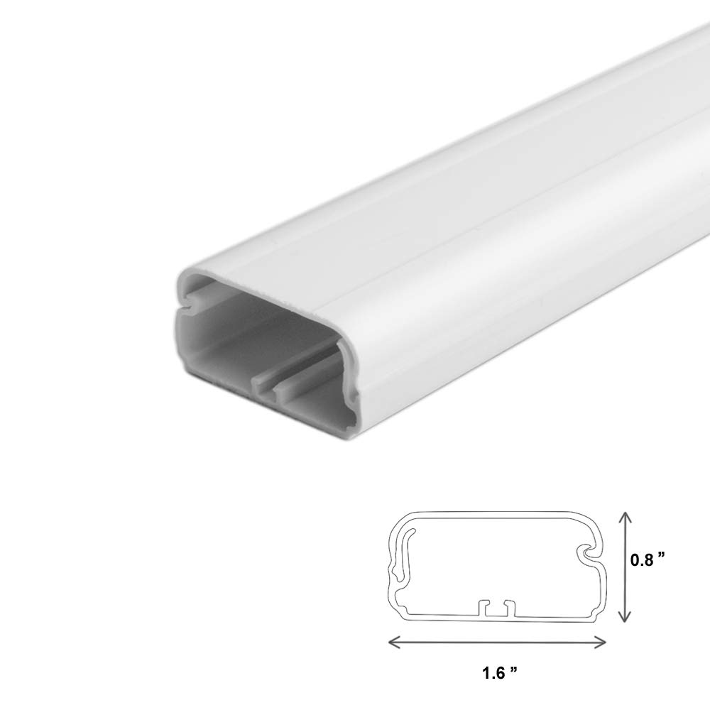 TV Cord Cover, 36 inch Cable Concealer for Wall Mount TV System, Paintable Cable Management Raceway to Hide Wires, W1.6 x H0.8,White