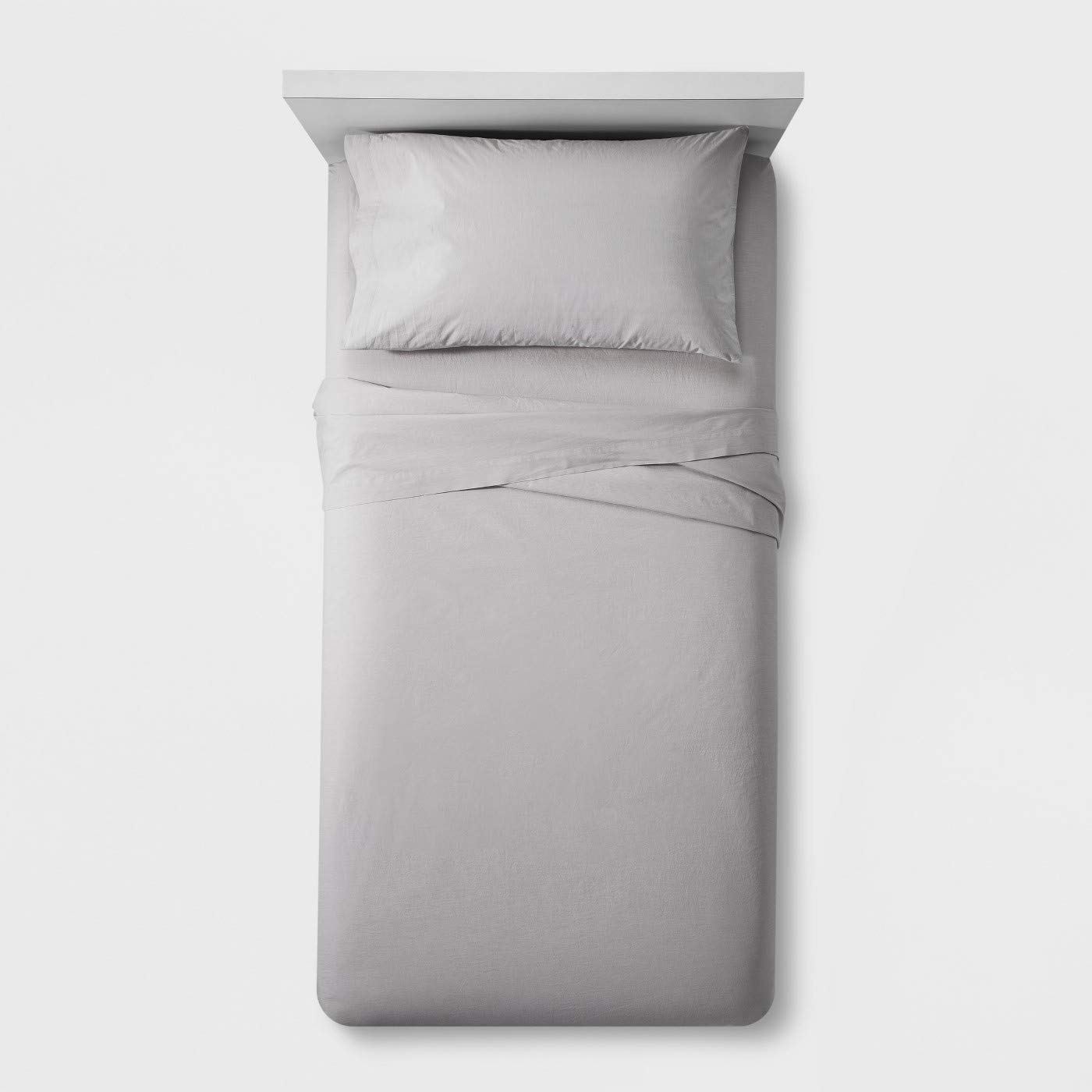 Threshold Vintage Washed Chambray Twin Sheet Set Khaki