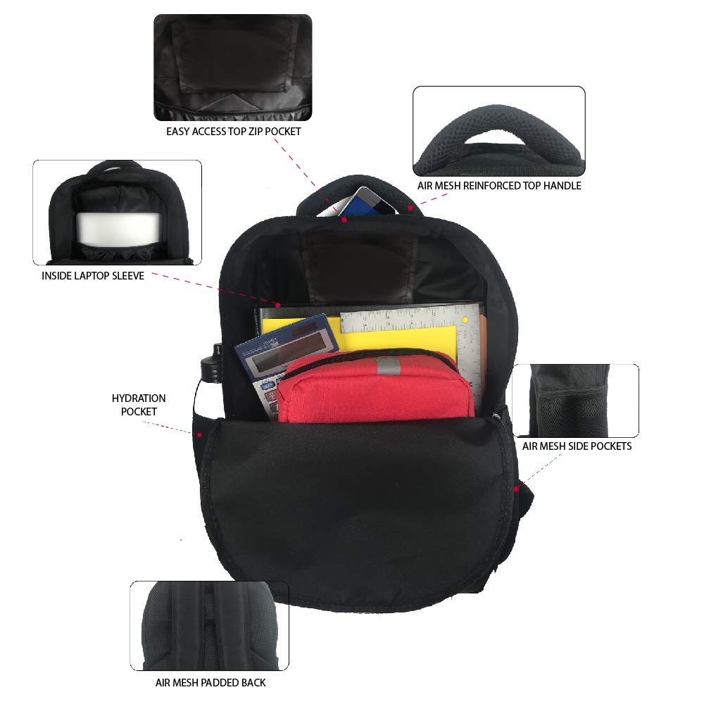 STAR WARS BLACK MANDALORIAN BACKPACK 18 INCH AIR MESH PADDED BAG (The Child and Cup)