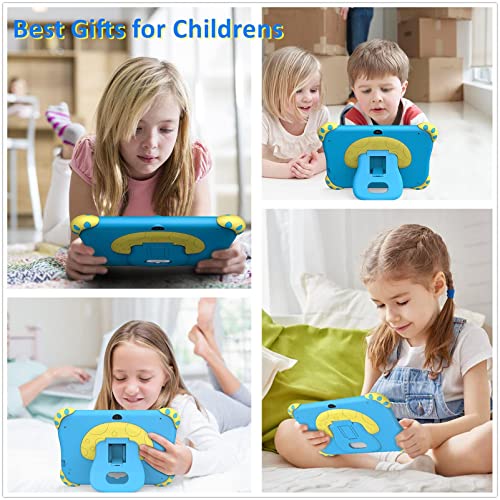 YINOCHE Toddler Tablet for Kids 7 inch Kids Tablet WiFi Kids Tablets 32G Android 10 Tablet for Toddlers Parental Control Children's Tablet with Kids Software Pre-Installed Kid-Proof Case (Blue)
