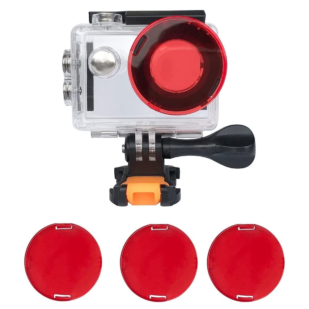 VVHOOY Waterproof Case Dive Housing Protective Underwater Dive Case Shell with 3 Pack Red Filter Compatible with AKASO EK7000/EKEN H9R/REMALI/FITFORT/DROGRACE WP350 Action Camera