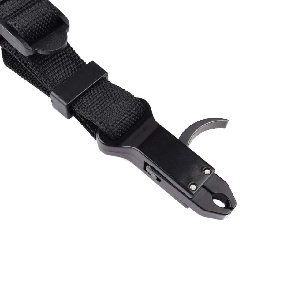 YLSIO Archery Compound Bow Quick Shot Release Buckle Strap Black Trigger Caliper Shooting Left & Right Hand for 65 lbs Maximum