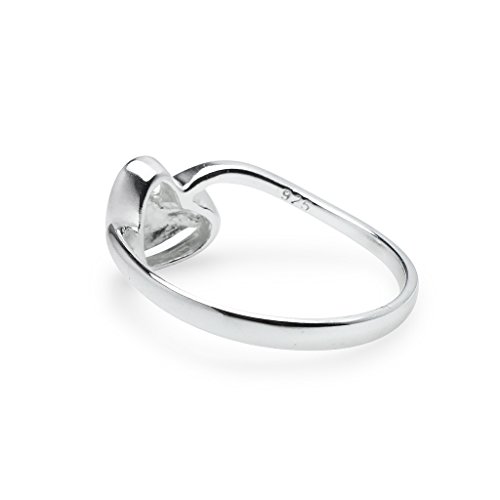 Sterling Silver Curved Heart Promise Band Ring Women Teens Size 6