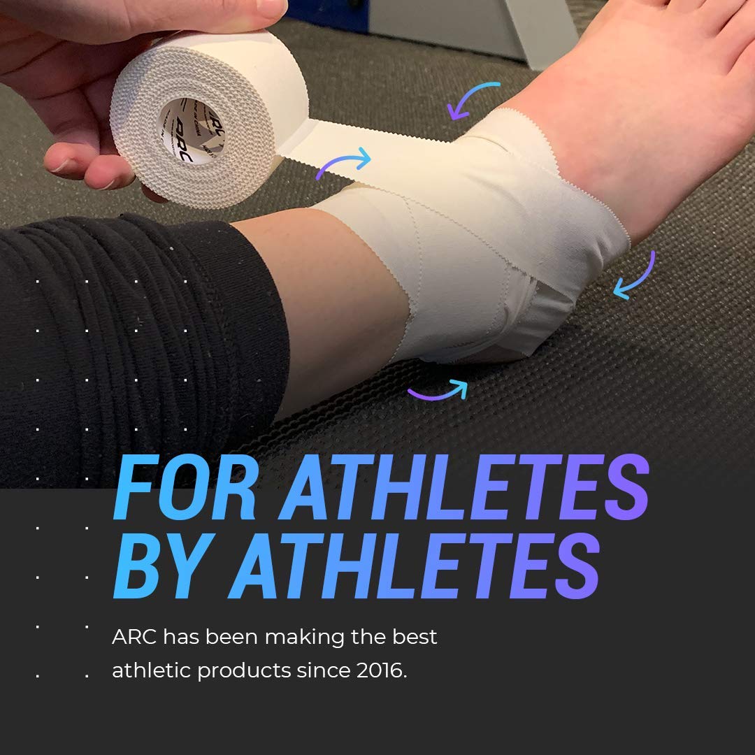 White Athletic Sports Tape, Extra Strong and Easy to Tear. Best for Athletes and Trainers.