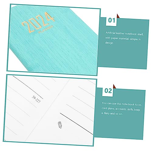 STOBOK 3pcs notebooks for work notepad for work calendar notebook daily planner notebook english agenda planner notebook planner 2024 daily planner 2024 english notebook academic planner