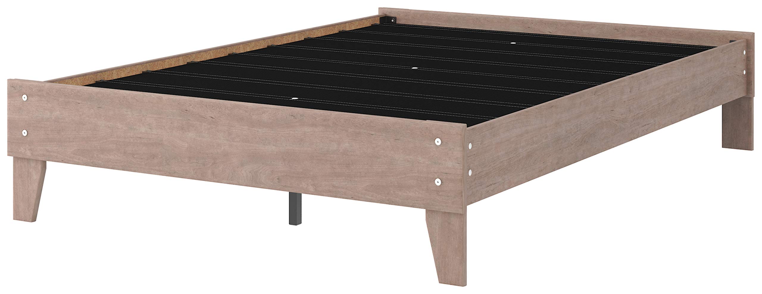 Signature Design by Ashley Flannia Modern Platform Bed, Full, Grayish Brown