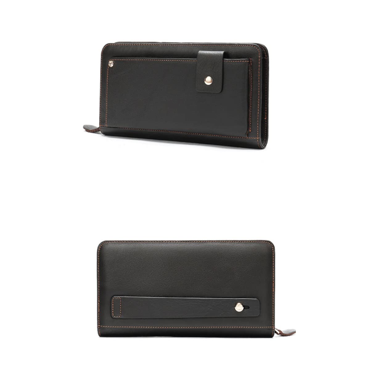 ZEBFYM Wallets for Men, Genuine Leather Business Wallets, Card Cases & Money Organizers, Men's Multifunction Cowhide Wallets (Color : Brown)