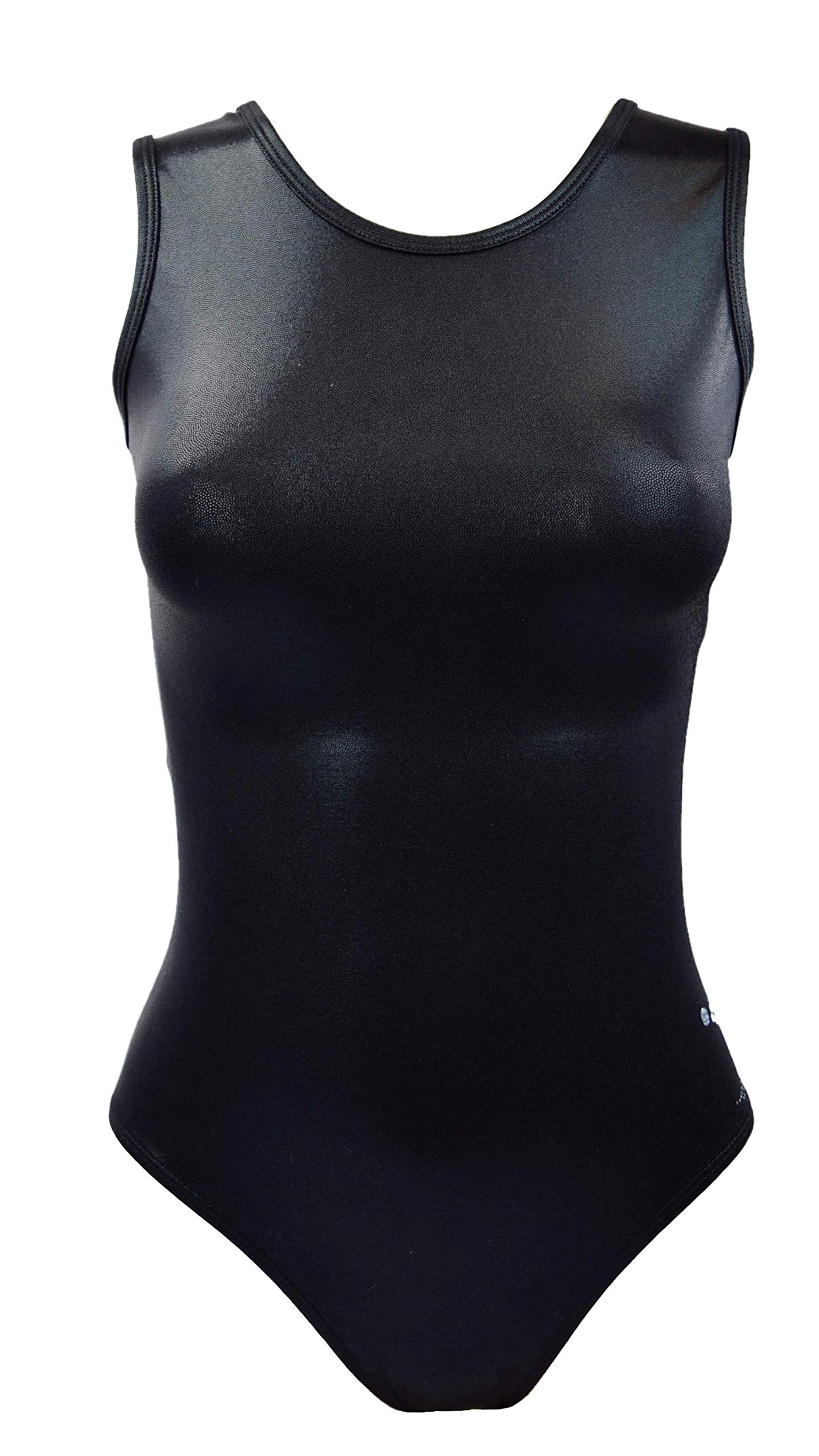 Sookie Active Metallic Sheen Classic Tank Leotard (Deep Black, Ladies - Small)