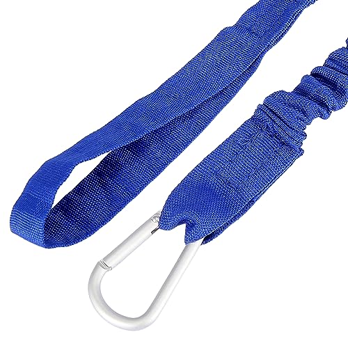 X AUTOHAUX 2pcs 37" Blue Kayak Paddle Leash Elastic Rowing Boat Paddle Leash Safety Tool Stand Up Paddle Board Kayak Accessories