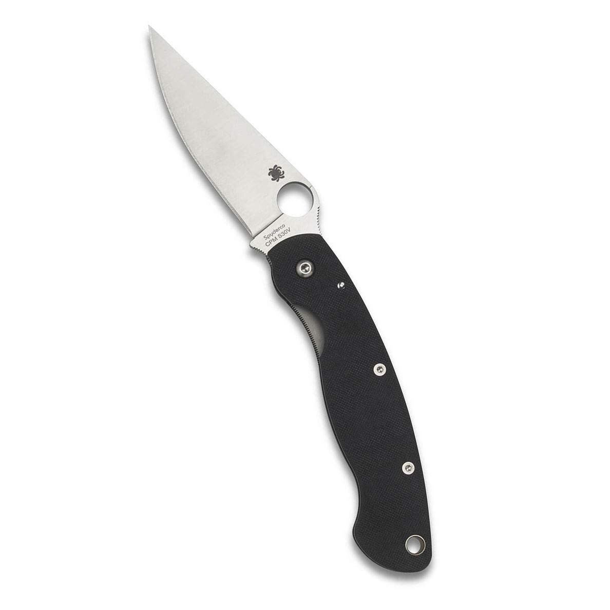 Spyderco Military Model Signature USA-Made Knife with 4" CPM S30V Stainless Steel Blade and Durable Black G-10 Handle - PlainEdge - C36GPE