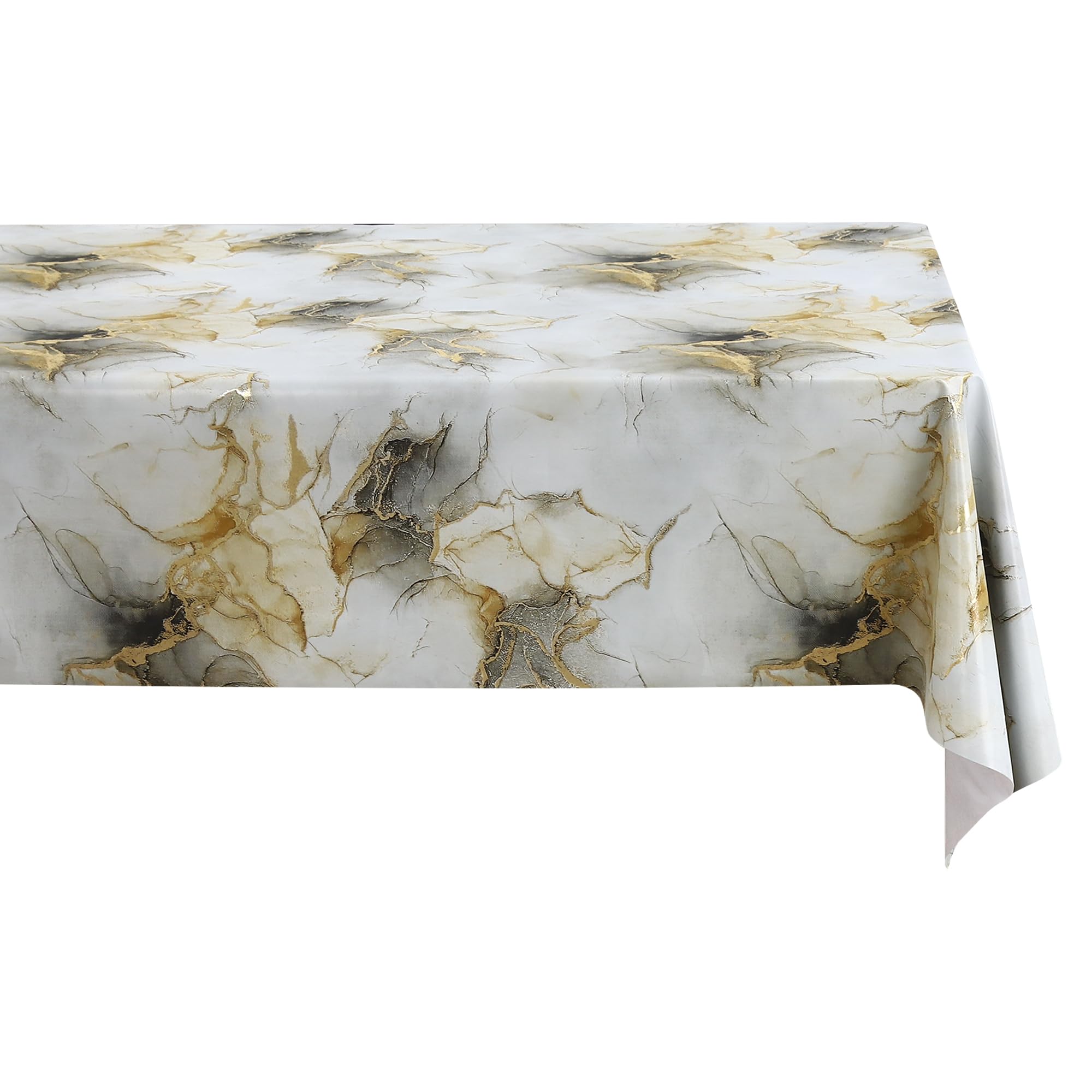 Walrus Heavy Duty Vinyl Tablecloth Waterproof Oil-Proof PVC Table Cloth Stain-Resistant Wipeable Rectangle or Square Table Cover Marble 54X78 Inch
