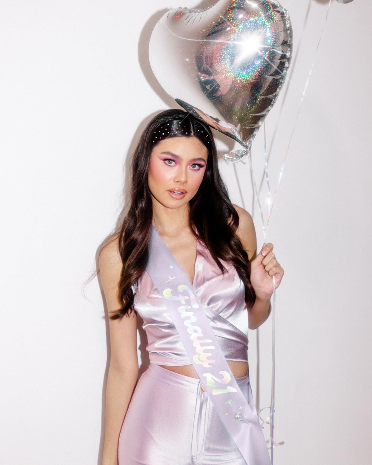 xo, Fetti Finally 21 Sash - Purple + Iridescent Foil | Fun Birthday Party Decorations, 21st Birthday Decor, HBD, Groovy Disco Bday, Finally 21, Cute Birthday Sash