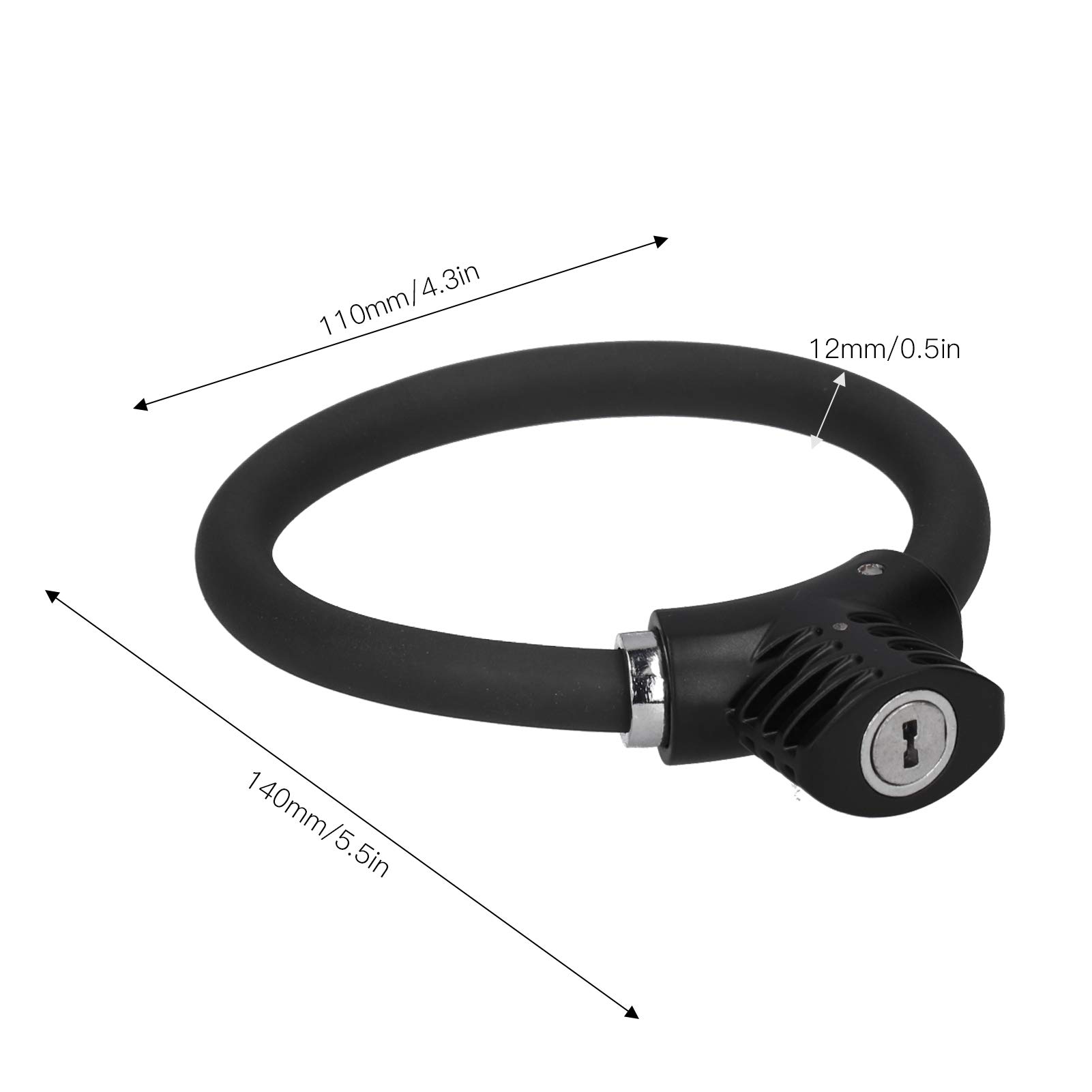Tomantery Bicycle Chain Lock Reflective Black for Cable Lock for Bicycle Lock for Motorcycle Lock for Chain Lock(Matte Black)