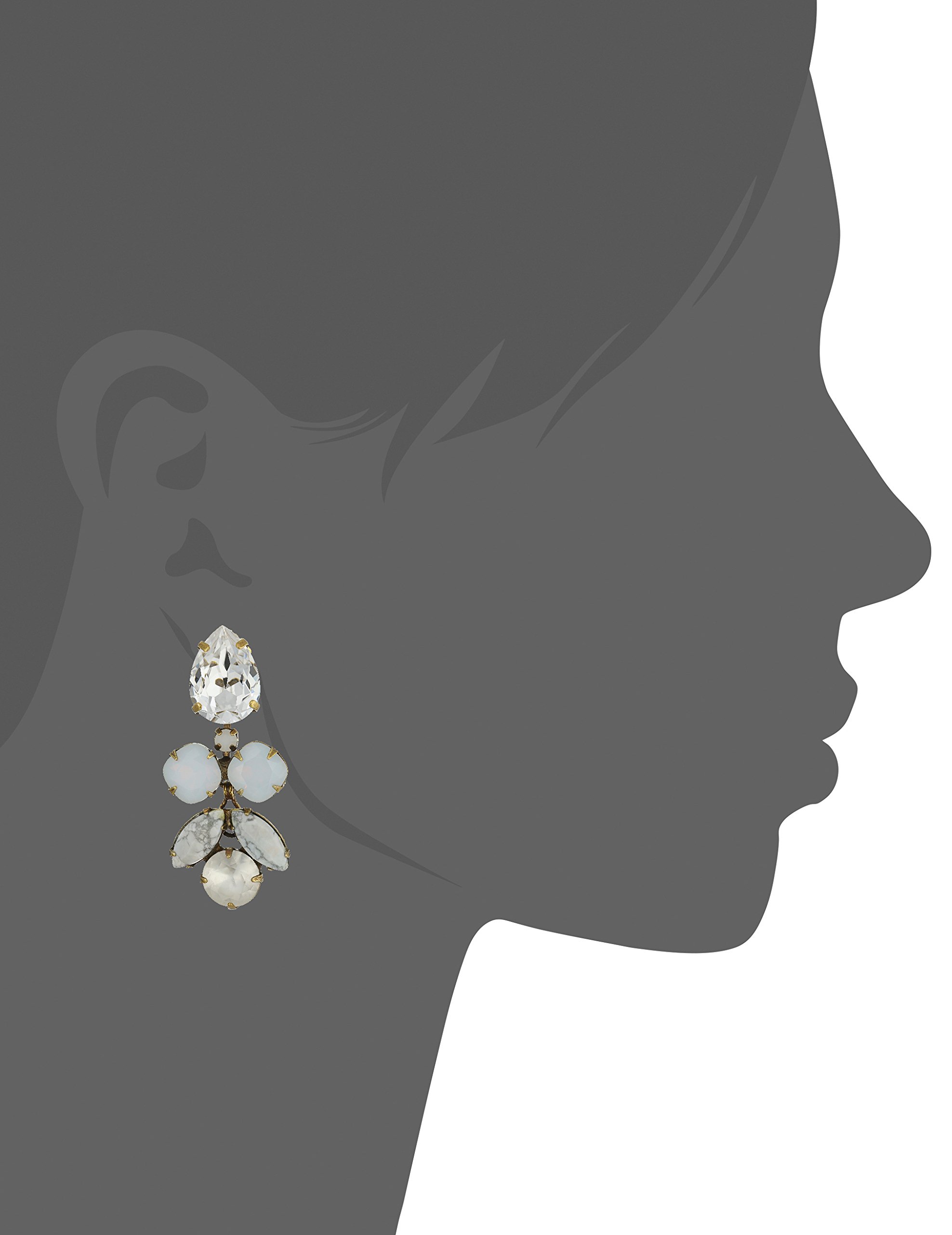 Sorrelli "Pearl Luster" Crystal Lotus Flower Drop Earrings
