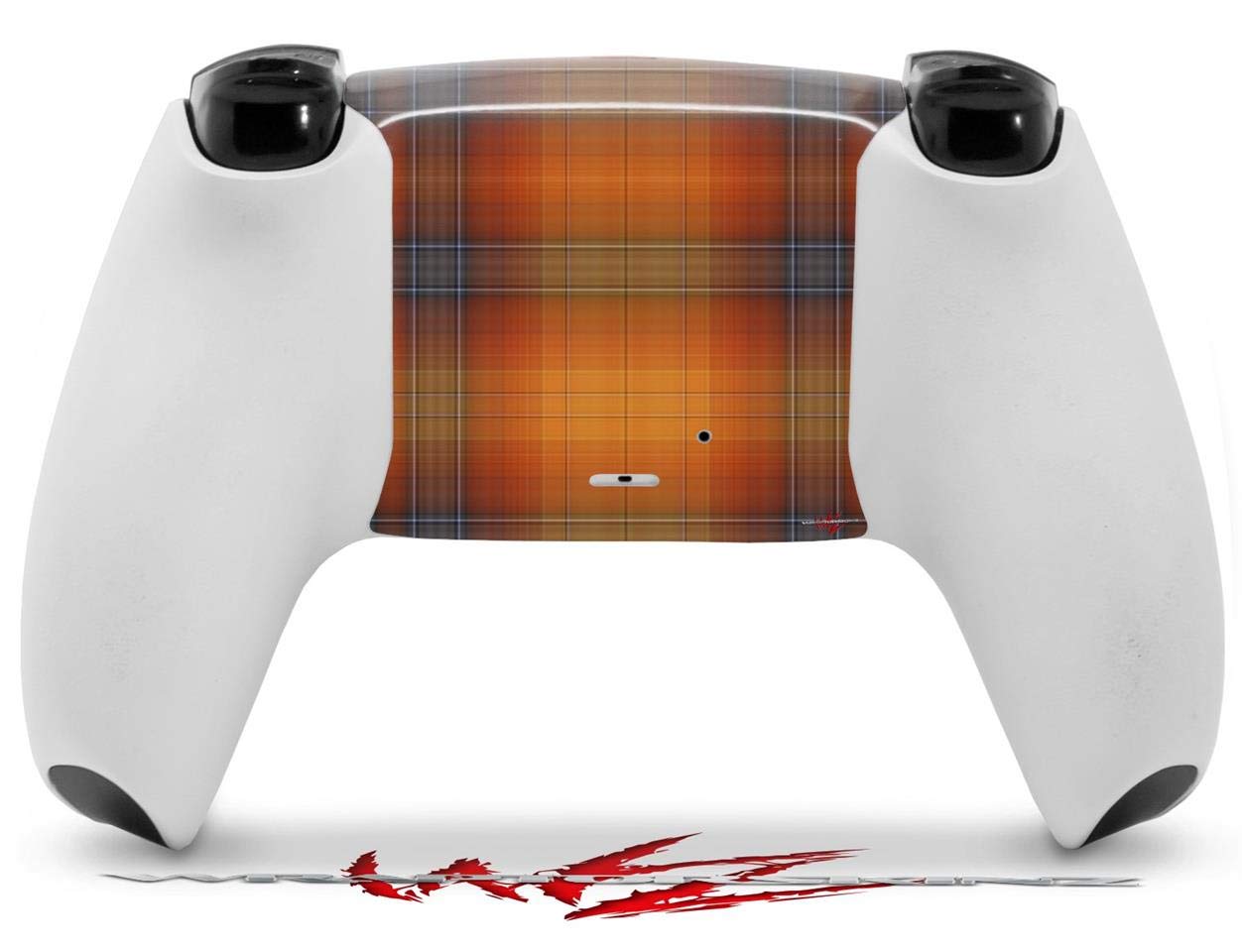 WraptorSkinz Skin Wrap compatible with Sony PS5 DualSense Controller Plaid Pumpkin Orange (CONTROLLER NOT INCLUDED)