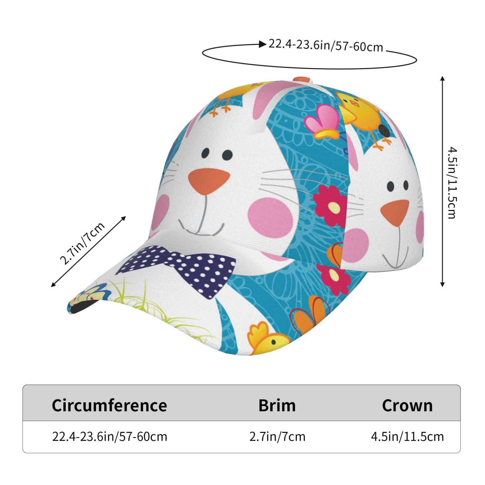 Unisex Spring Happy Easter Holiday Baseball Cap is Adjustable for All Season Running Training and Outdoor Activities
