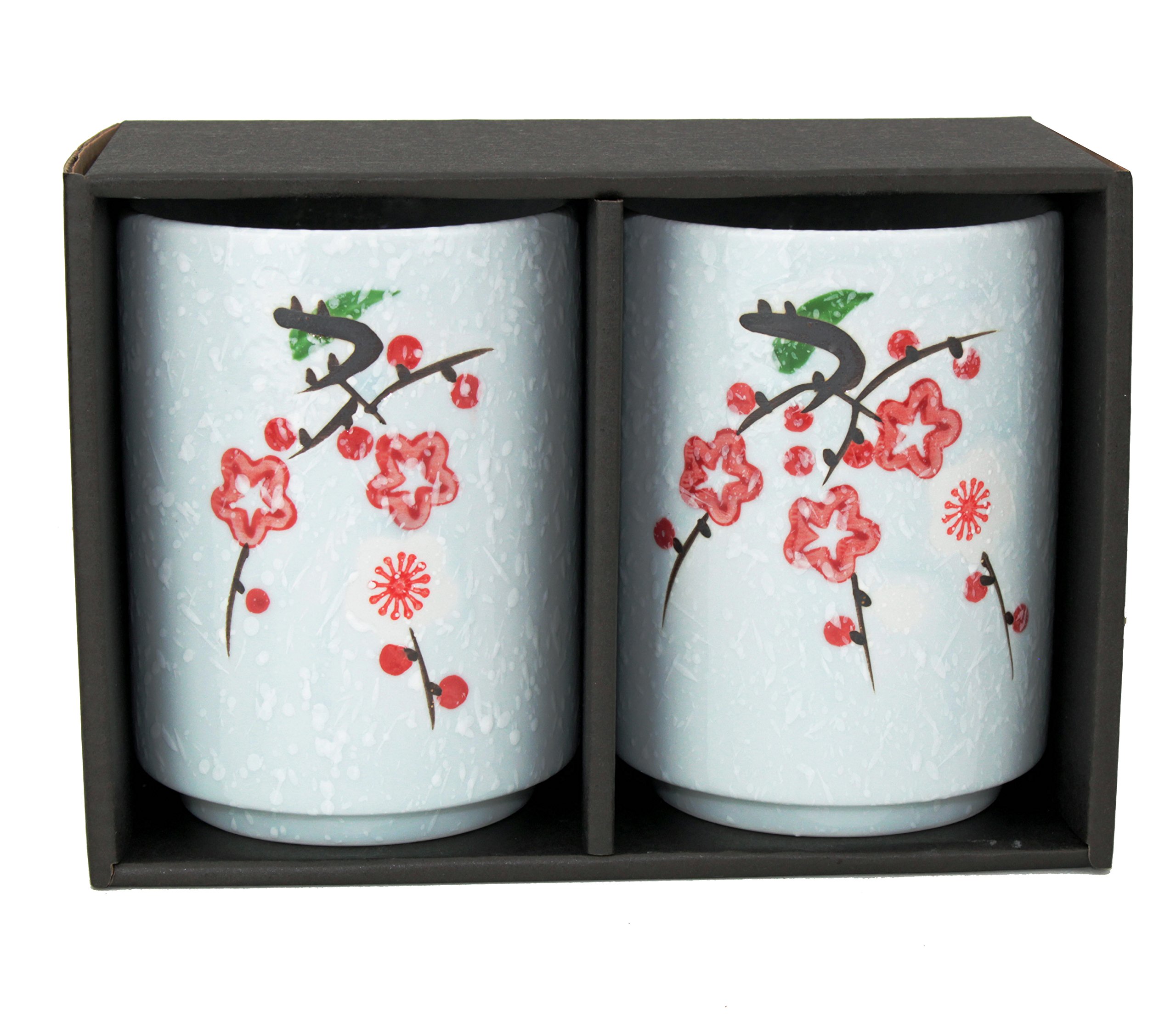 カップ Japanese 4-1/8"H Porcelain Ceramic Green Black Tea Sushi Coffee Cup Sakura Design Home Decor Gift F15689 ~ We Pay Your Sales Tax