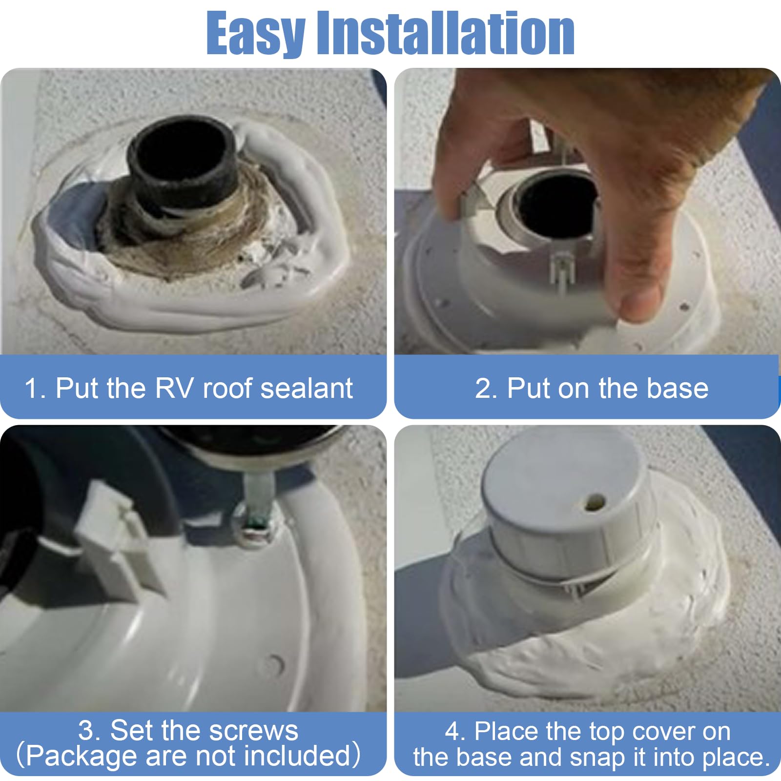 Wadoy RV Plumbing Vent Cap, Camper Vent Cap for 1 to 2 3/8" Pipe, RV Sewer Vent Cap Replacement