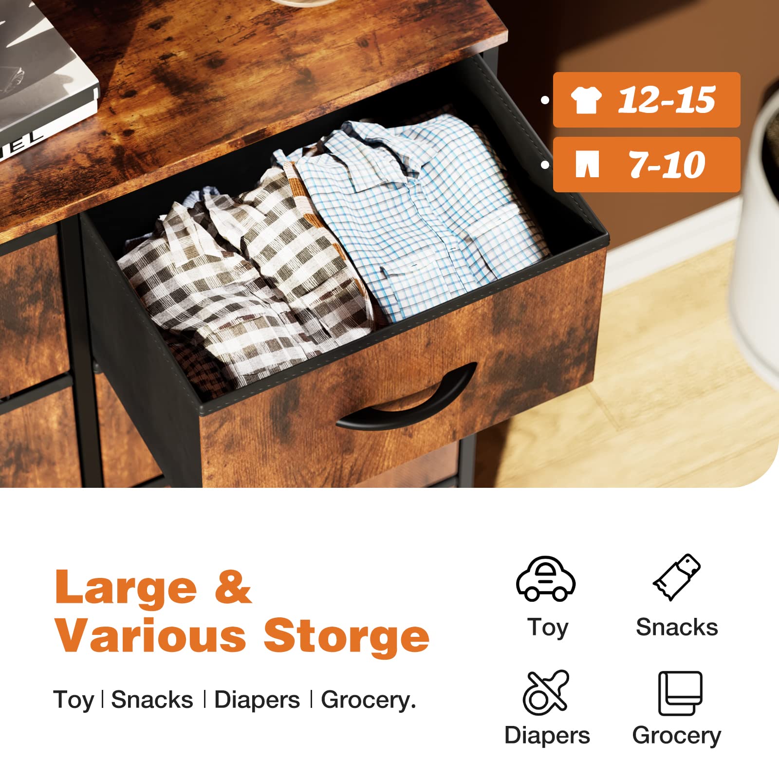 Sweetcrispy Organizer Dresser, Brown