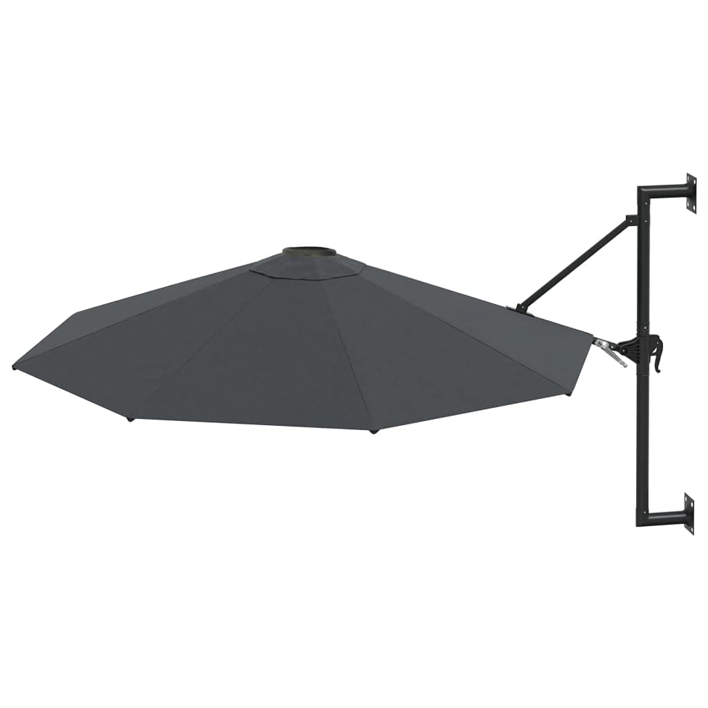 QZZCED (Sunshade Essential) Wall-Mounted Patio Parasol,With the Crank System,Tilting Sunshade Umbrella,for Garden Balcony Yard, with Metal Pole 118.1" Anthracite