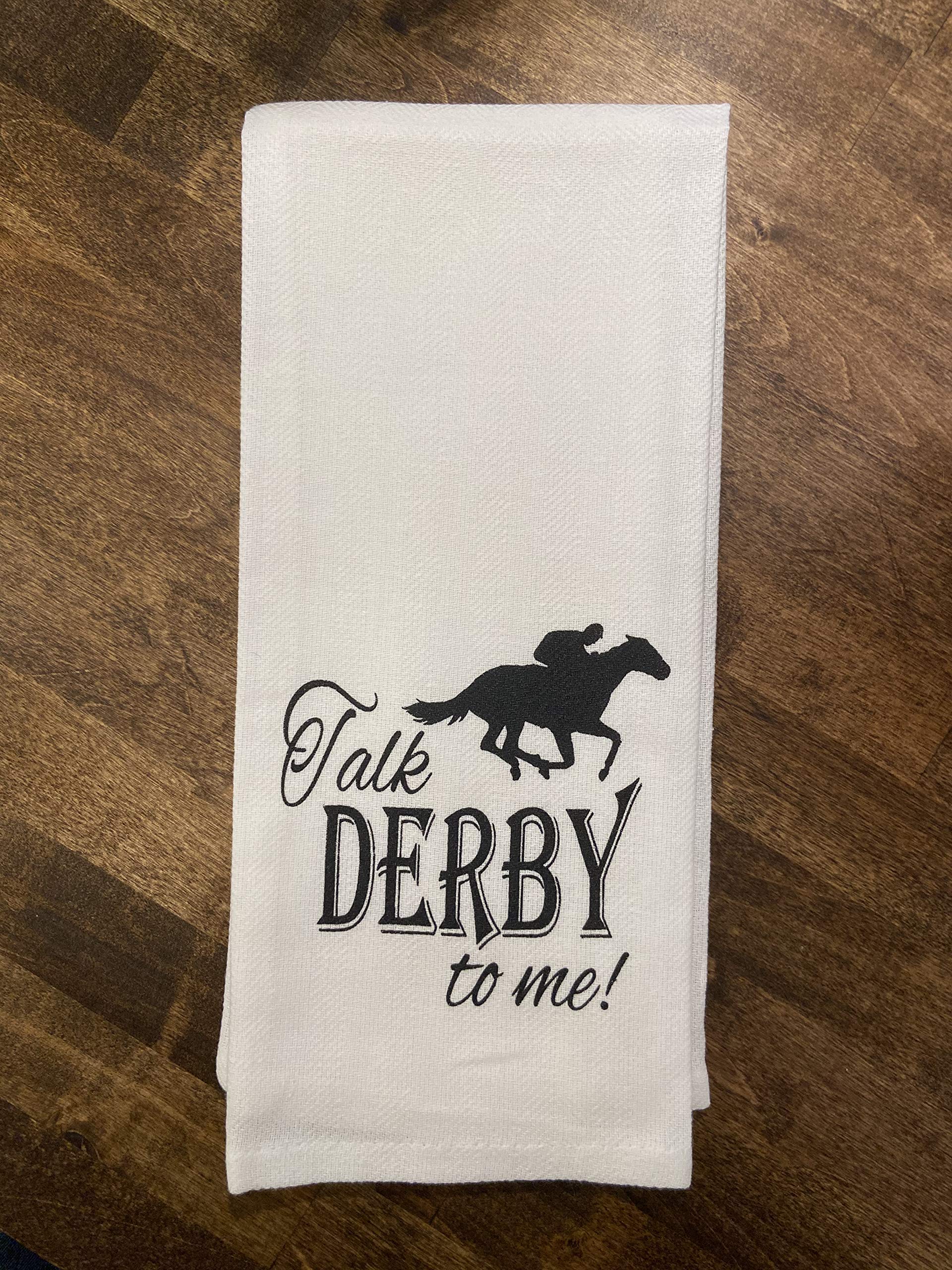 Talk Derby To Me Tea Towel