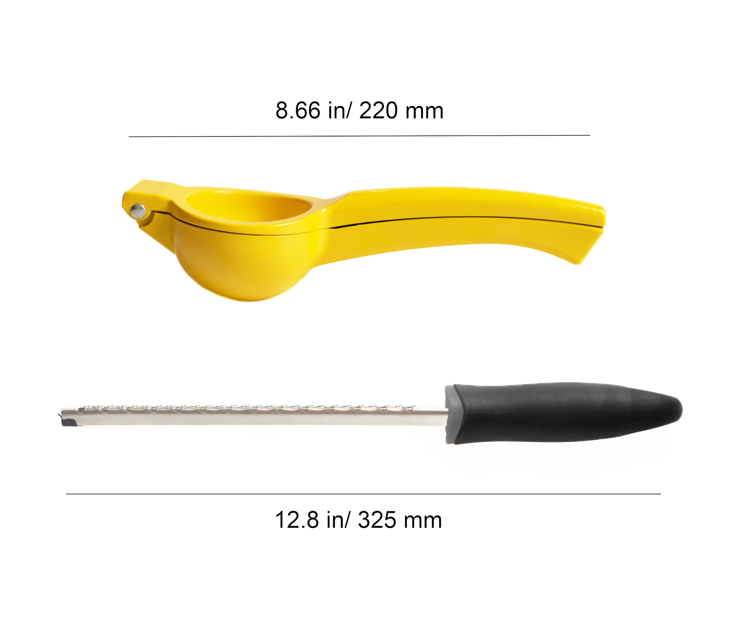 THIELE ESSENTIALS Stainless Steel Zester Grater and Manual Citrus Juicer - Grater Zester for Cheese, Chocolate, Fruits, and Spices - High Performance Juicer Squeezer