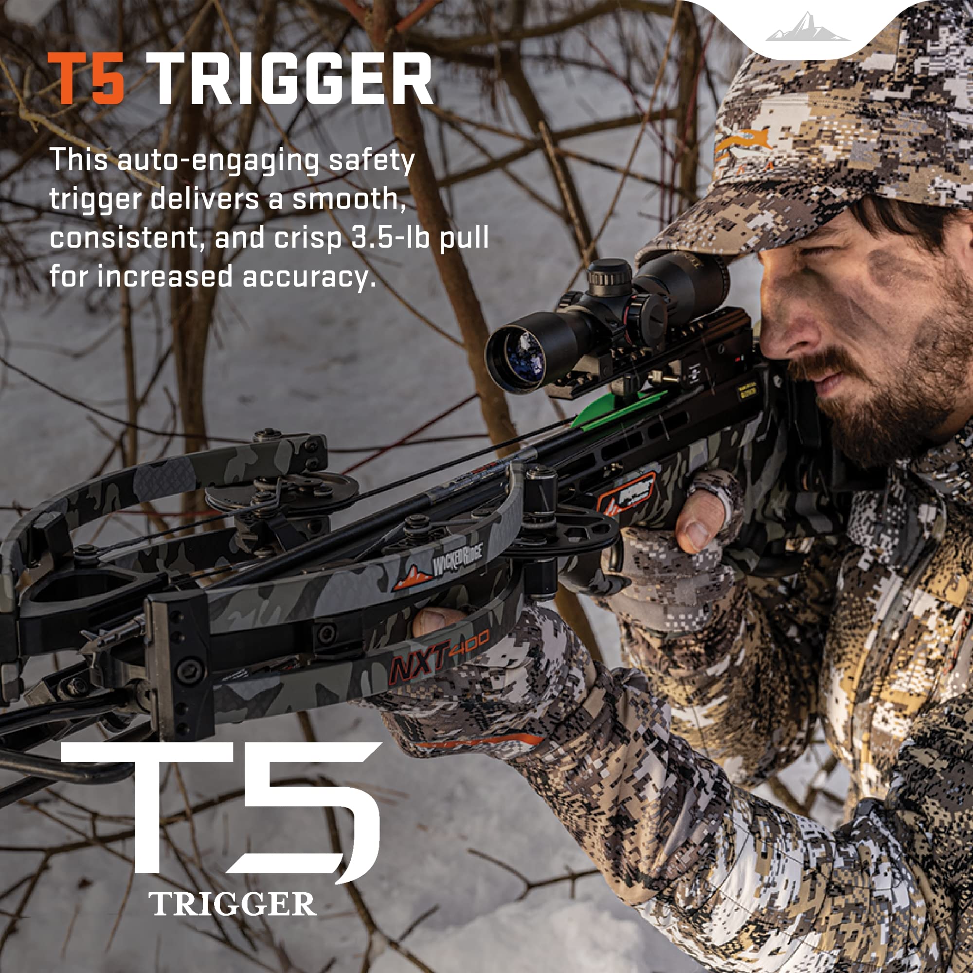 Wicked Ridge by TenPoint NXT 400 Hunting Crossbow Package with ACUdraw and Pro-View Scope, Peak Camo