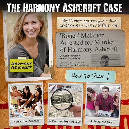 Unsolved Case Files | Ashcroft, Harmony - Cold Case Murder Mystery Game - Can You Solve The Crime? Who Killed Harmony? For Ages 14 and up