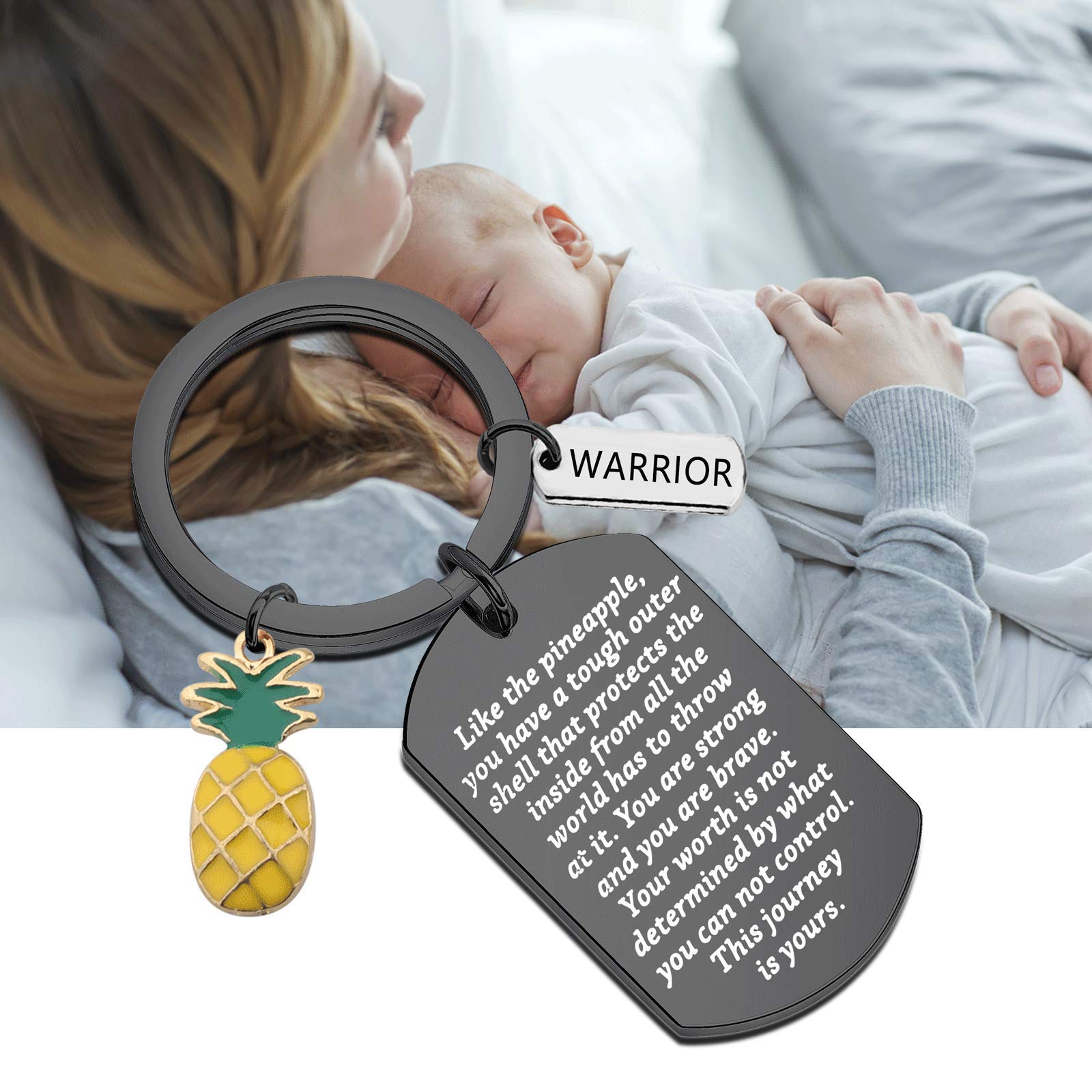 WSNANG IVF Pineapple Gift This IVF Journey Is Yours Keychain IVF Infertility Warrior Jewelry IVF Gift for Infertility Mom