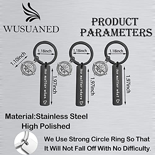 WUSUANED No Matter What Where When Compass Best Friend Keychain Set Long Distance Friendship Gift For Sister Best Friends