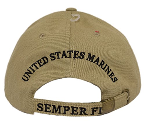 U.S Marine USMC Semper Fi Logo Eagle Embridered Cap Hat Beige