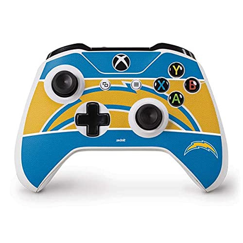 Skinit Decal Gaming Skin Compatible with Xbox One S Controller - Officially Licensed NFL Los Angeles Chargers Zone Block Design