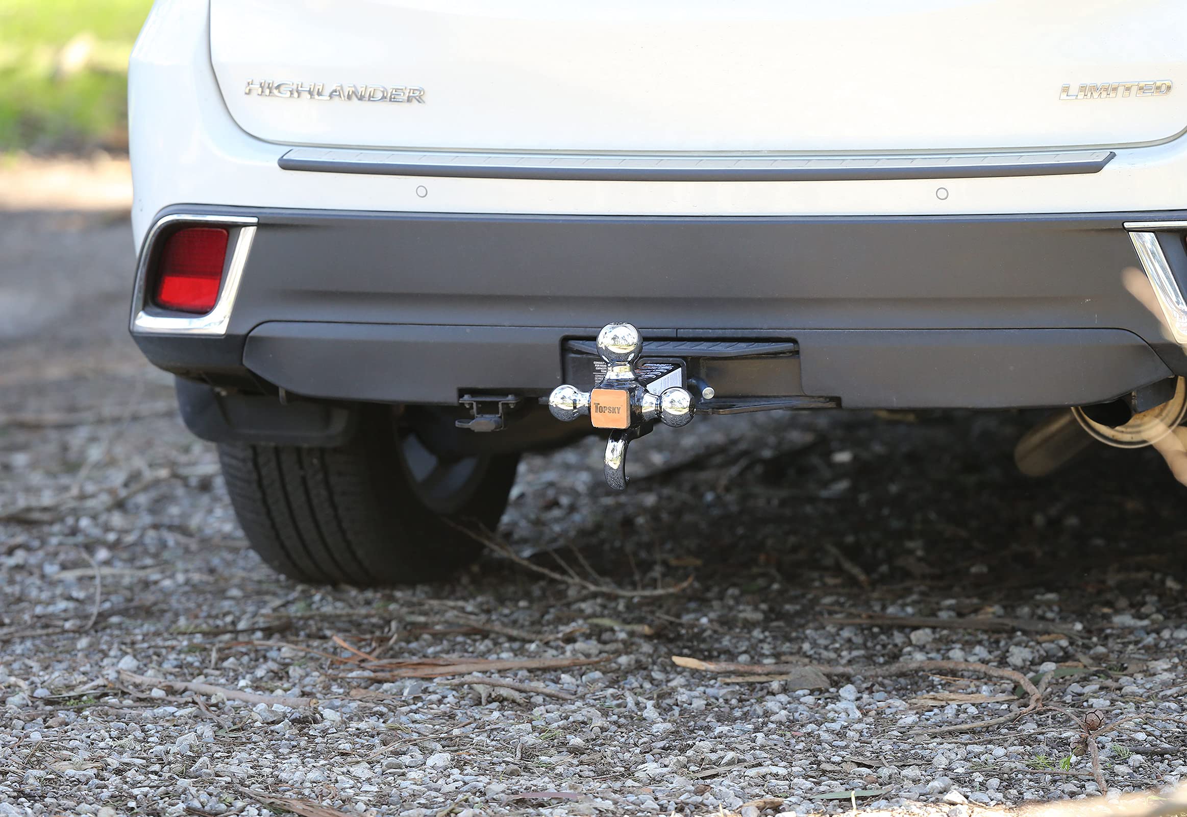 TOPSKY TS2011 Trailer Hitch Tri Ball Mount with Hook, 2 Inch Receiver, Hollow Shank Tow Hitch, Black and Chrome