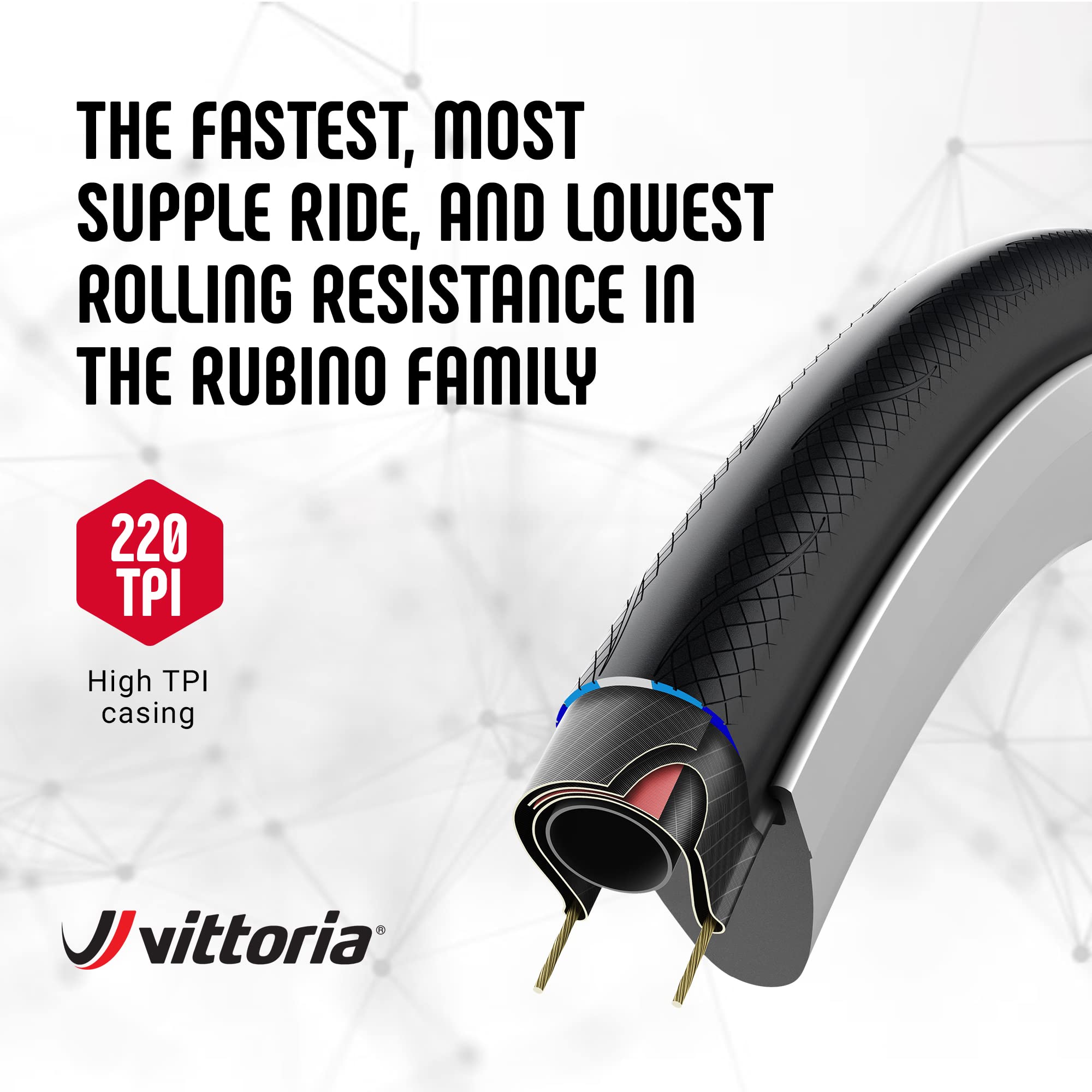 Vittoria Rubino Pro IV Speed G2.0 - Performance Road Bike Tire - Foldable Bicycle Tires (700x23c, Full Black)