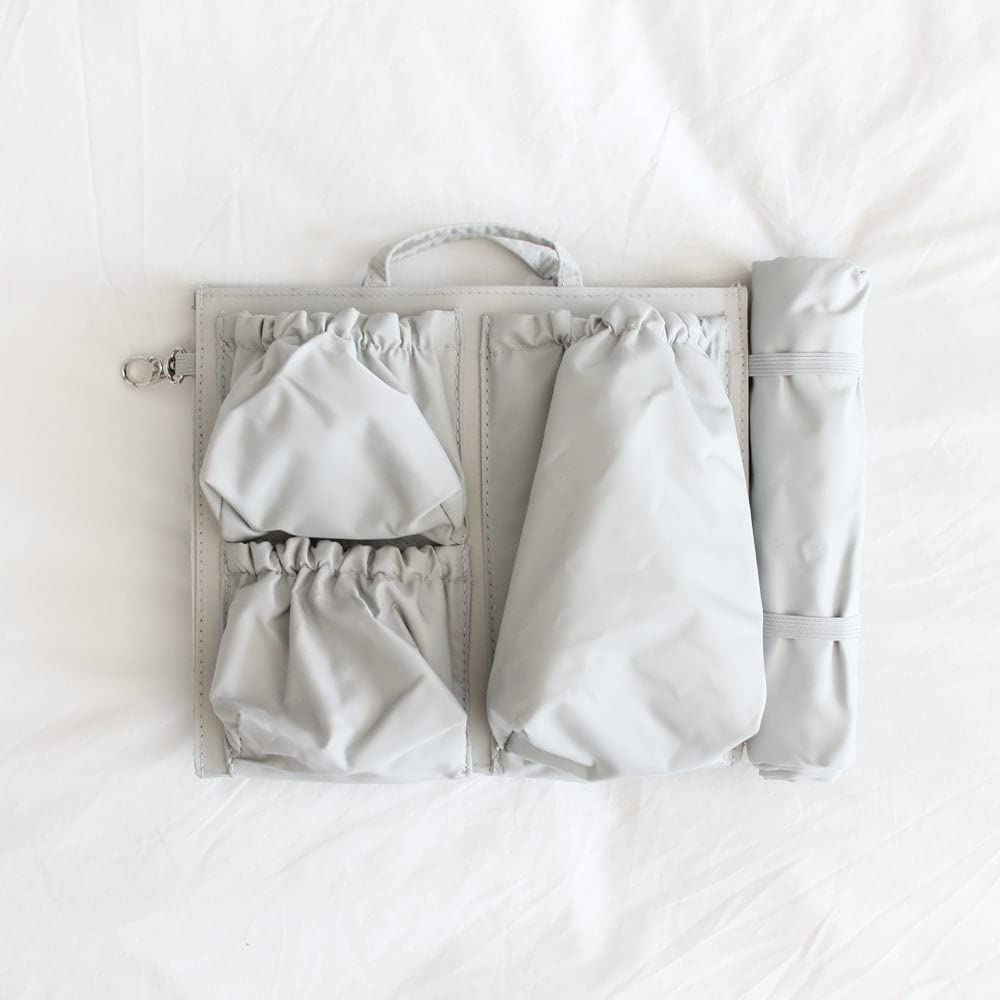 ToteSavvy Mini - Diaper Bag Organizer (Soft Grey, 9.5" x 9" x 5")
