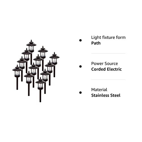 Westinghouse 12 Pack 100 Lumen Low Voltage LED Pathway Light Landscape Lights (Bronze)