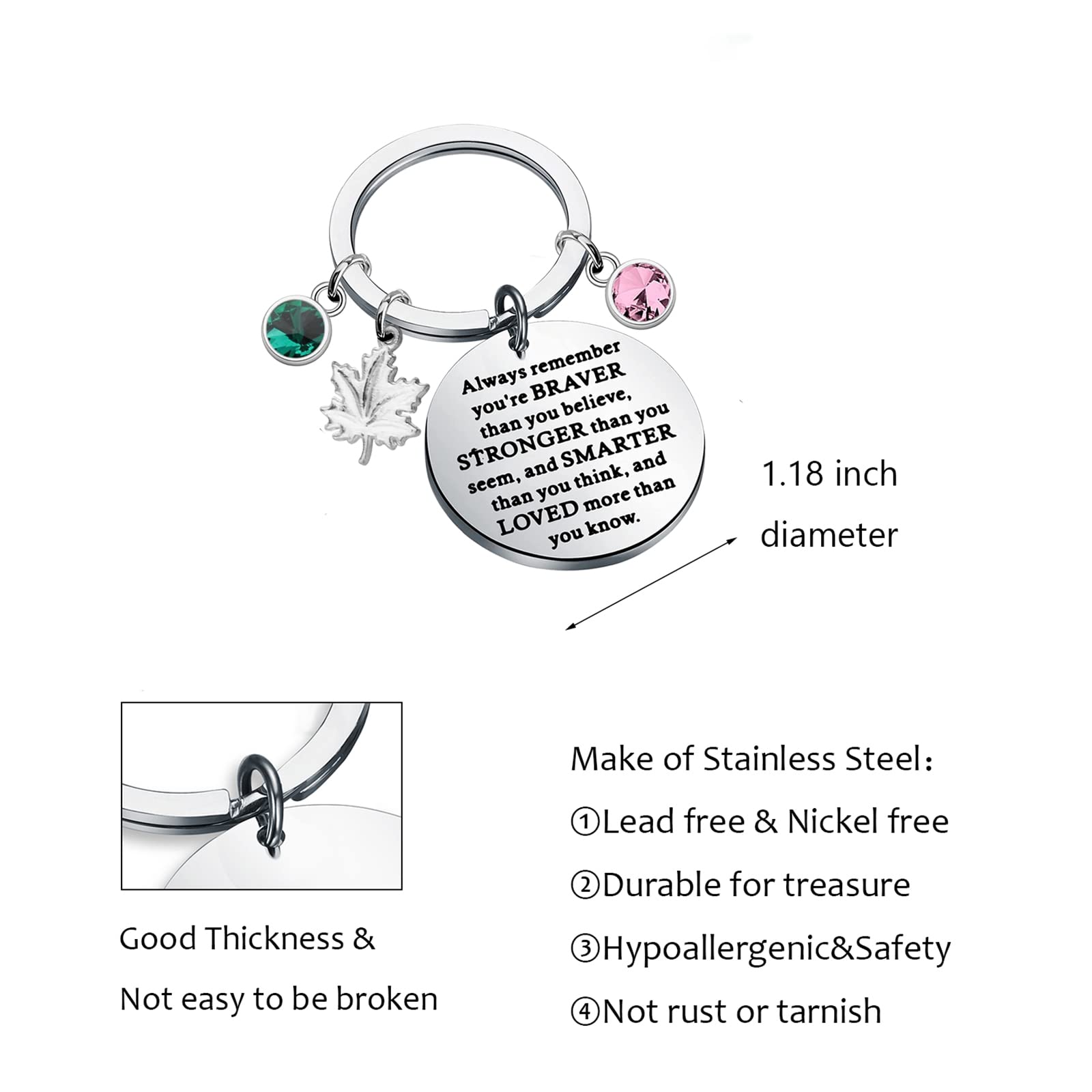 WSNANG Sorority Gift Pink and Green Leaf Graduation Gifts (silver)