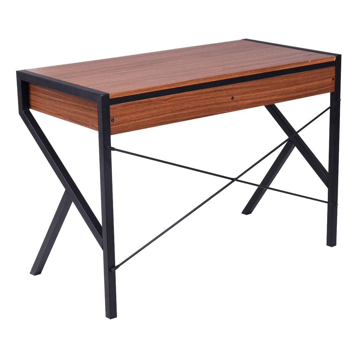 Tangkula Computer Desk, PC Laptop Desk Modern Simple Style Study Writing Table, Home Furniture Office Workstation with Storage Drawers (Wood)