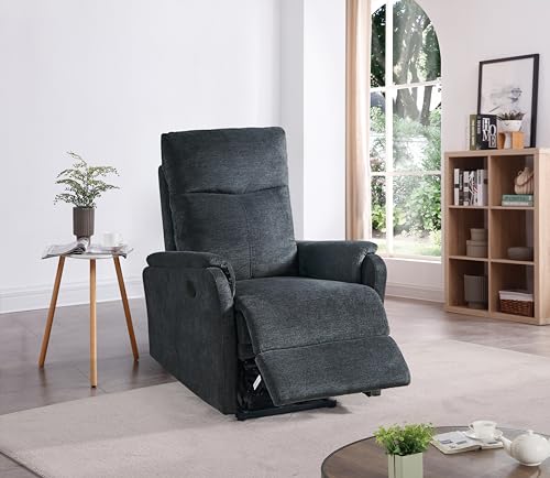 TiopHome Power Comfy Adjustable Backrest & Footrest, Electric Recliner Chairs Single Sofa for Living Room, Dark Gray