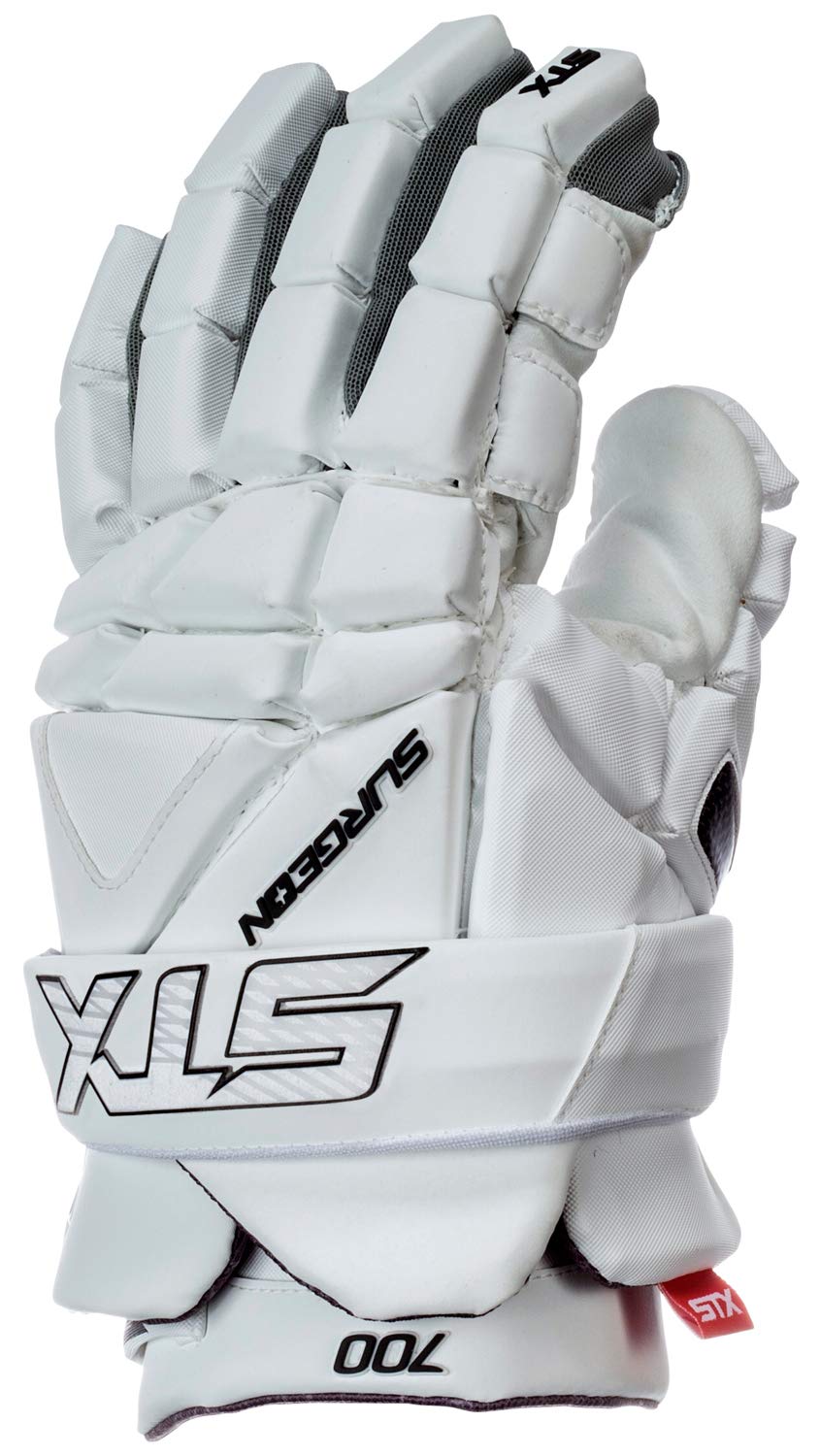 STX Lacrosse Surgeon 700 Gloves, Large, White