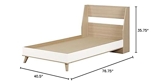 South Shore Yodi Complete Bed-Twin-Soft Elm and Pure White