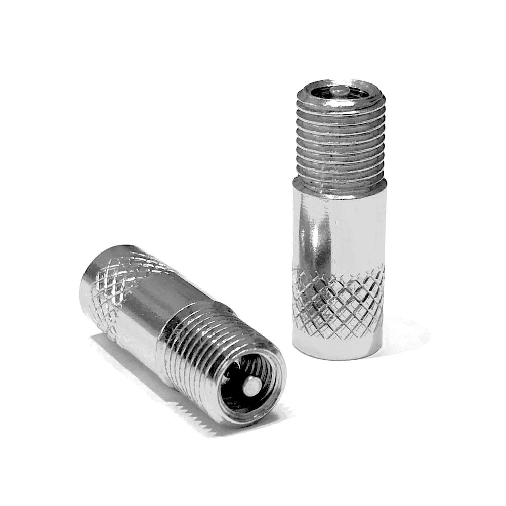 RideAir ConvertAir (Pair) Presta to Schrader Converter (not Adapter) Aluminium Anodized Black Change Your Tube or tubeless Valve to Schrader Easily - for Presta Removable Core (Silver)