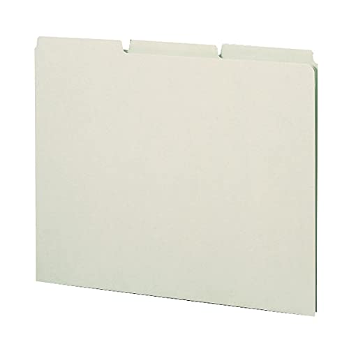 Smead Pressboard Guides, 1/3-Cut Tab (Blank), Letter Size, Gray/Green, 100 per Box (50334)