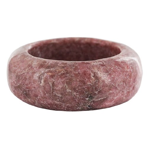 Rhodonite Gemstone 9mm Unisex Band Ring Size 7.5