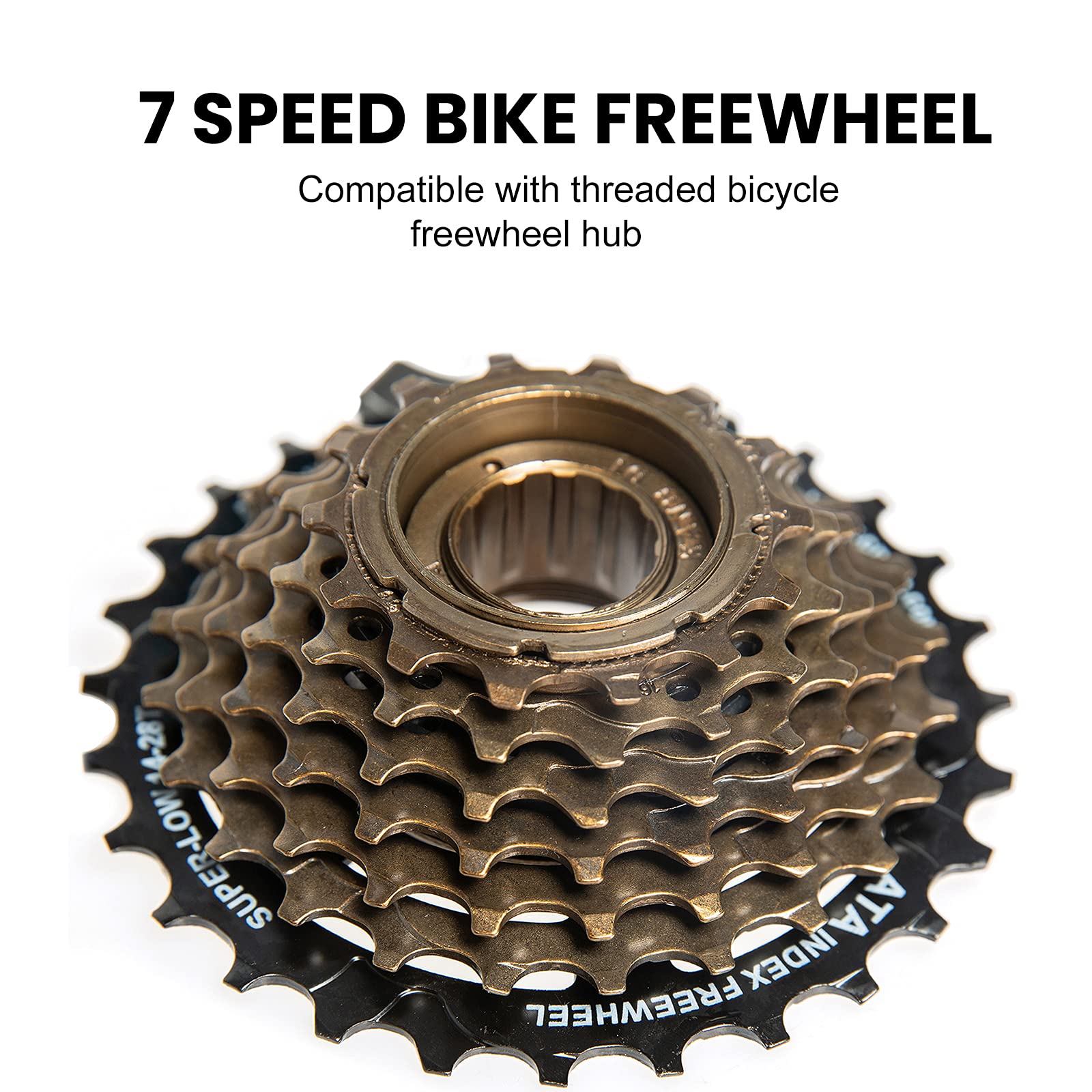 ZUKKA Bike Freewheel,7 Speed Multiple Bicycle Freewheel,14-28 Teeth Replacement Cycling Accessories